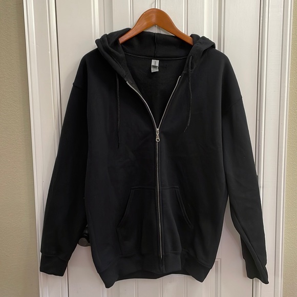 Gildan | Jackets & Coats | Gildan Black Front Zip Hoodie Jacket M ...